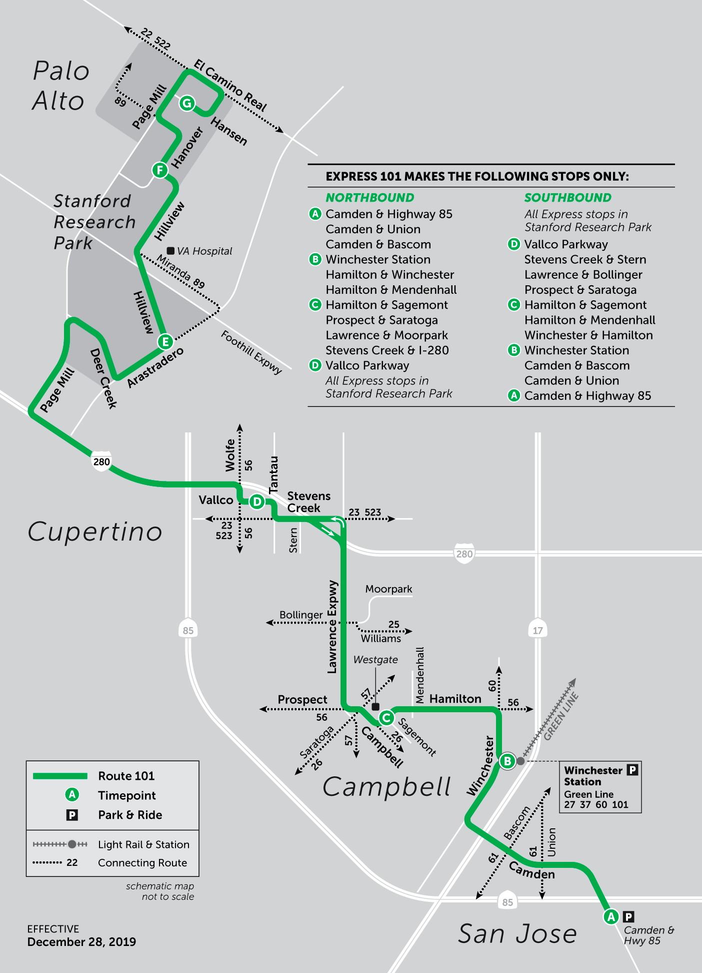 Camden & Hwy 85 - Stanford Research Park | VTA