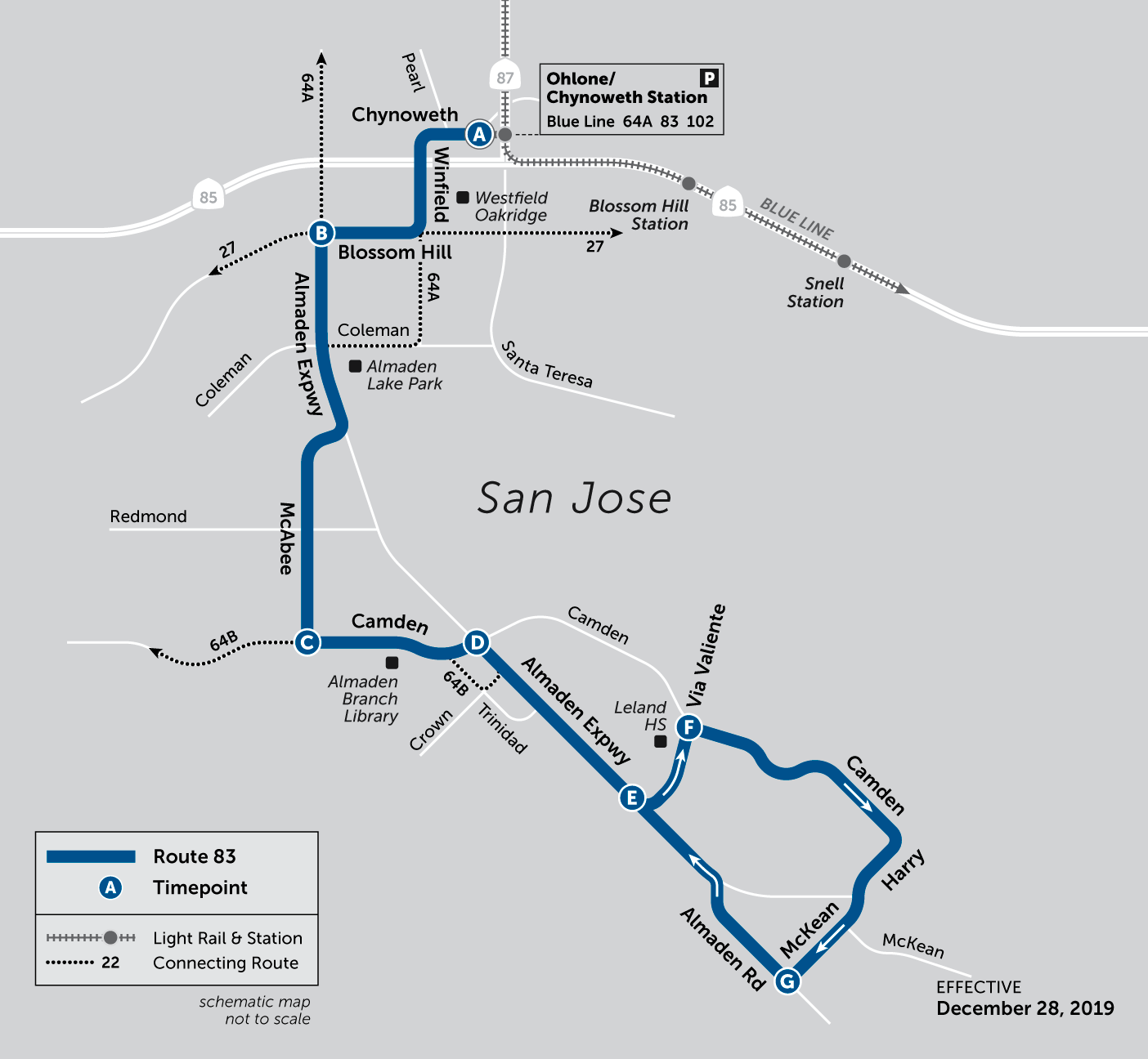 83 Bus Route VTA SF Bay Transit 83 Bus Route VTA SF Bay Transit