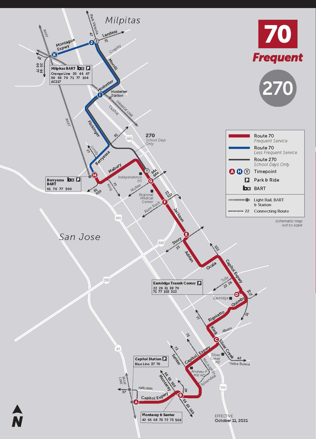 Milpitas BART - Capitol Stn via Jackson | VTA