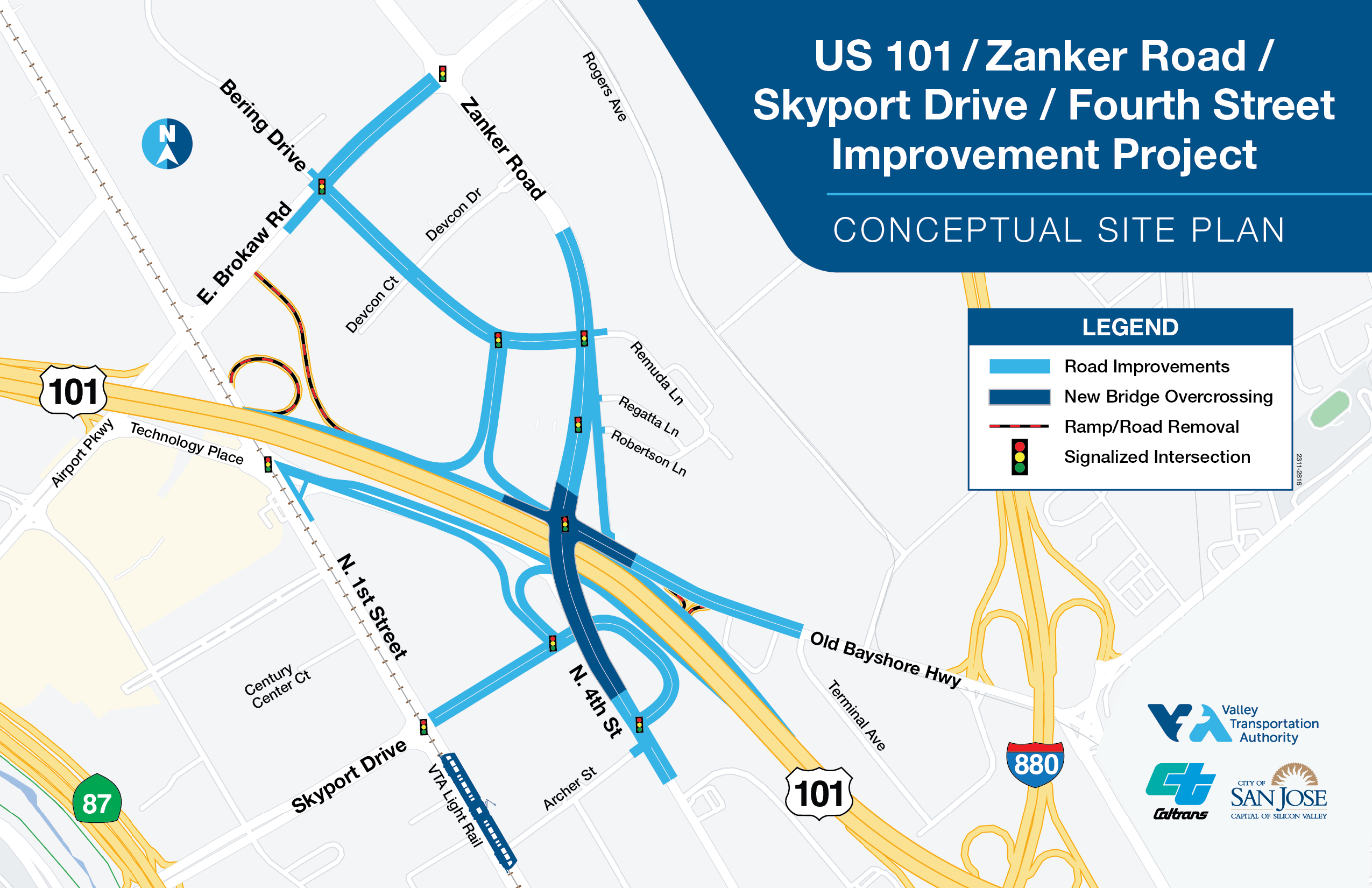 US 101/Zanker Road/Skyport Drive/Fourth Street Improvement Project | VTA