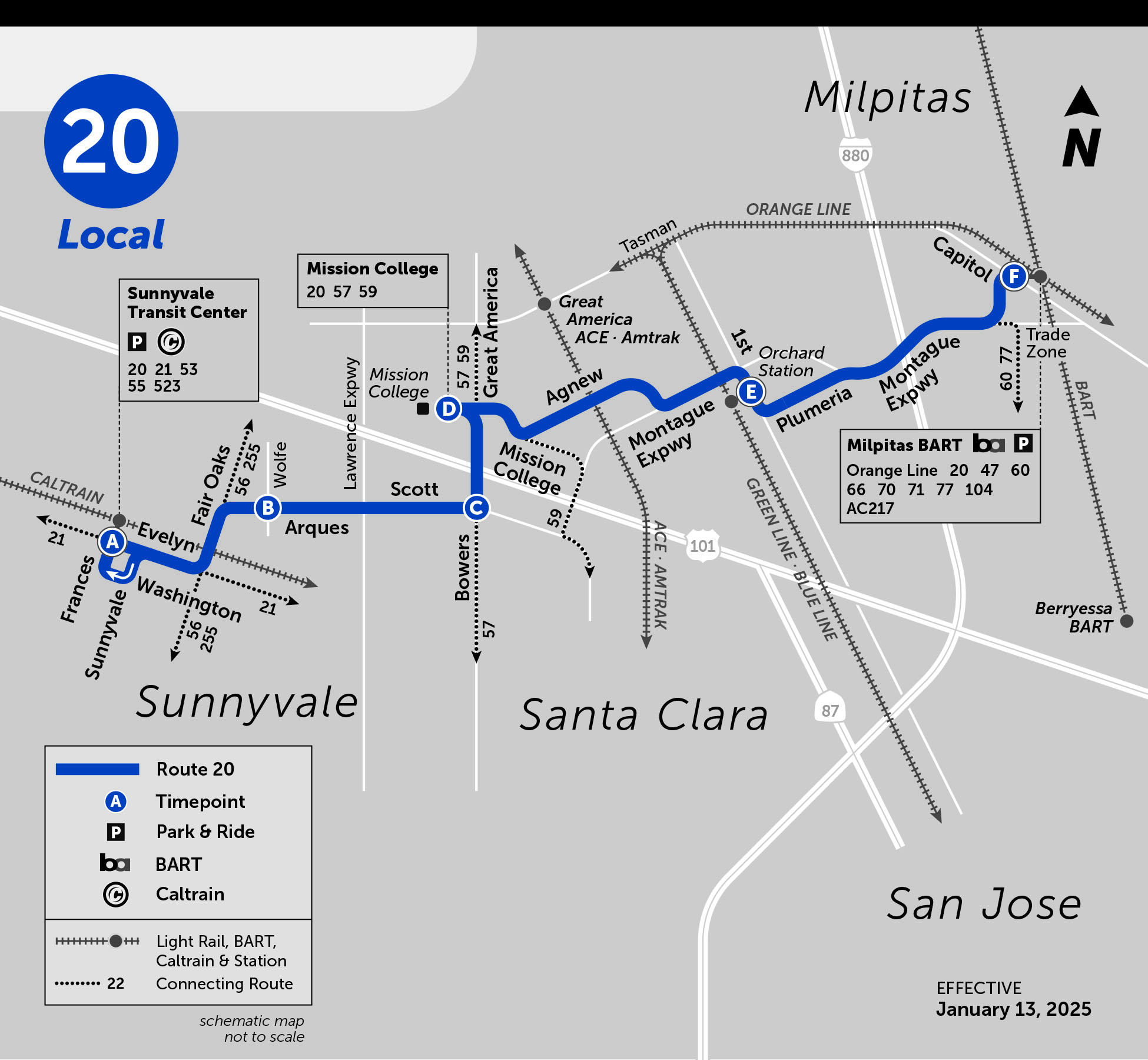 Milpitas BART - Sunnyvale TC | VTA